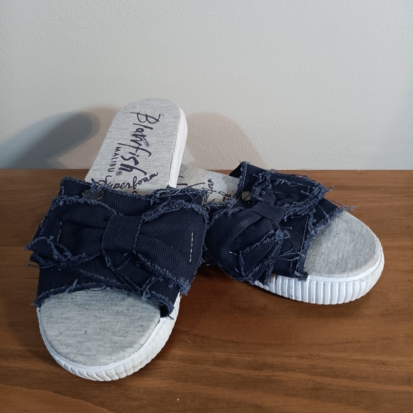 Blowfish | Shoes | Nwob Blowfish Navy Blue Slide Sandals | Poshmark